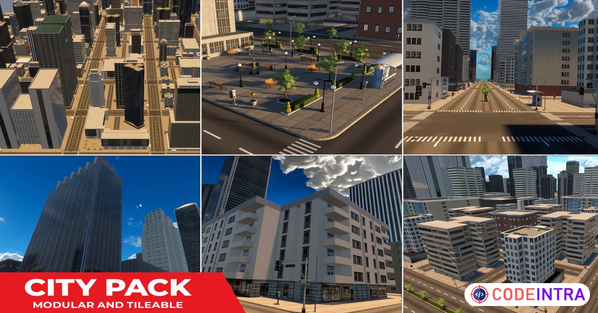City Pack - Modular and Tileable | 3D Environments | Unity Assets ...